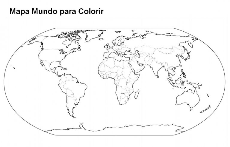 Imagens do mapa mundo para imprimir e colorir - Educação Online